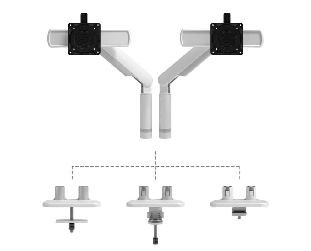 Viewprime plus Dual-Monitorarm (Weiss)